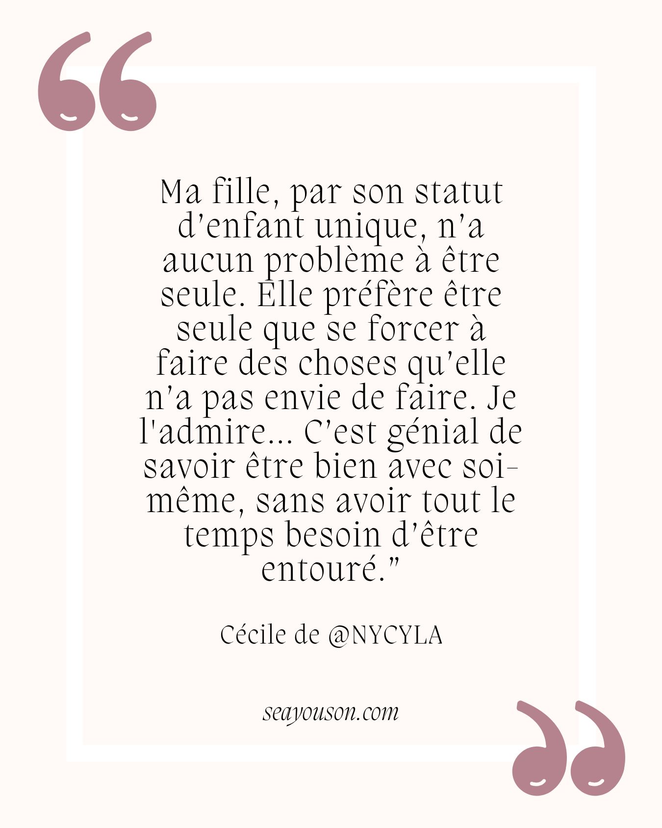 L'enfant unique vu par Cécile de @NYCYLA: "Ma fille est consciente de ...